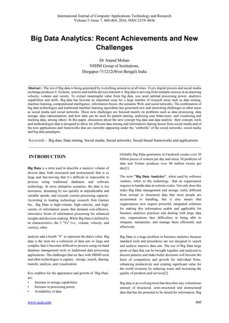 Big DataParadigm, Challenges, Analysis, and Application | PPT