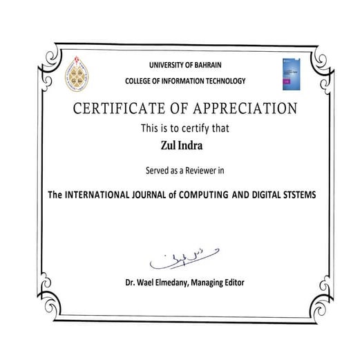 IJDC Certificate for reviewer in 2023 journal | PDF