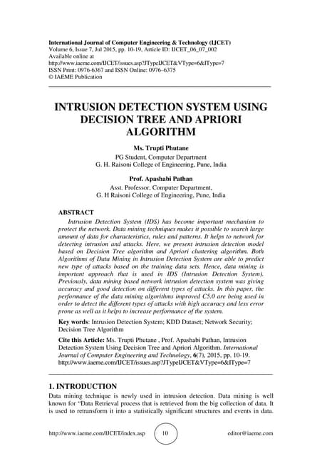 An Effecient Spam Detection Technique For Io T Devices Using Machine Learning Docx
