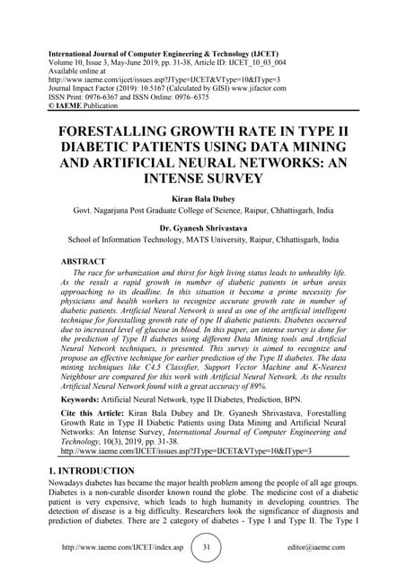 Diabetes prediction using machine learning | PPT | Diabetes | Diseases ...