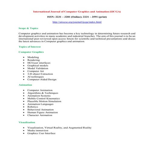 International Journal of Computer Graphics and Animation (IJCGA) | PDF