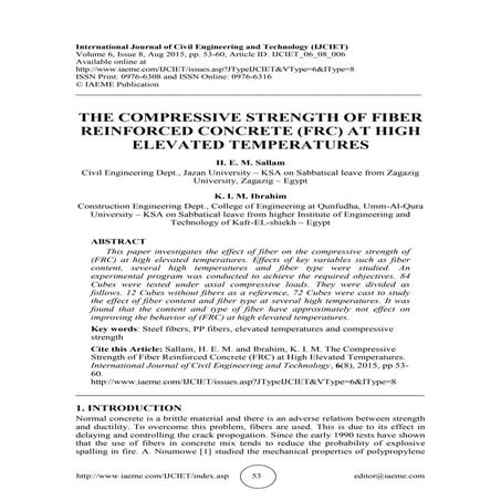 THE COMPRESSIVE STRENGTH OF FIBER REINFORCED CONCRETE (FRC) AT HIGH ...