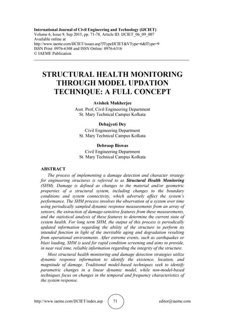 Structural Health Monitoring Pptx