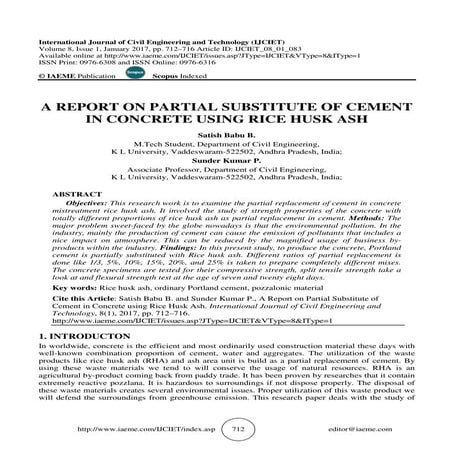 A REPORT ON PARTIAL SUBSTITUTE OF CEMENT IN CONCRETE USING RICE HUSK ...