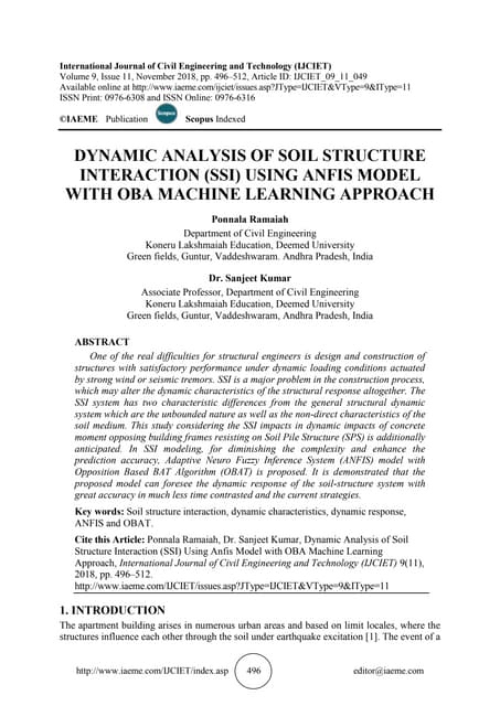 EFFECT OF SOIL STRUCTURE INTERACTION ON DYNAMIC BEHAVIOUR OF STRUCTURES- A REVIEW | PDF