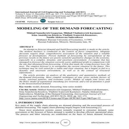 MODELING OF THE DEMAND FORECASTING | PDF