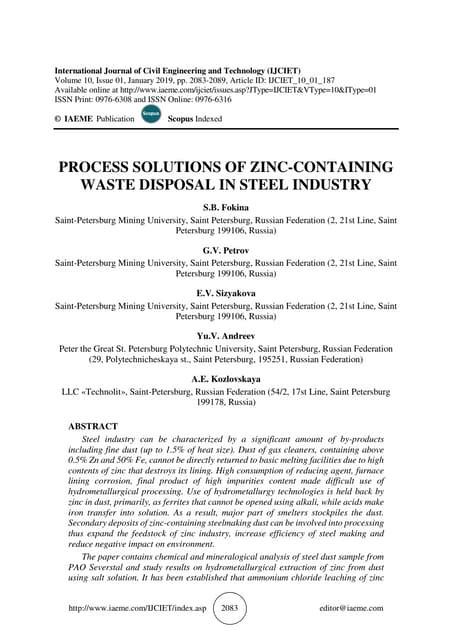 Extraction of zinc | PPTX
