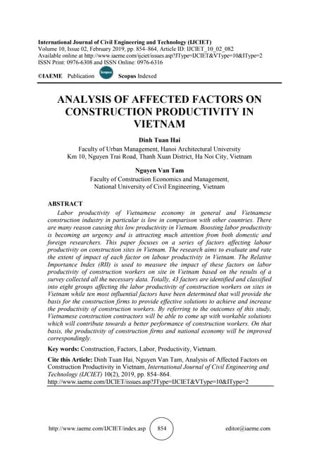 STUDY ON ENHANCEMENT OF HUMAN SAFETY PROTECTION FACTORS IN CONSTRUCTION ...
