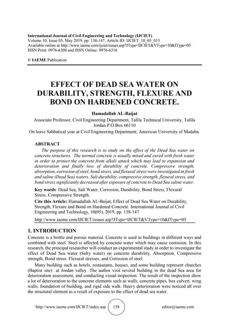 Durability of concrete with sea water | PPT