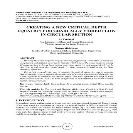 CREATING A NEW CRITICAL DEPTH EQUATION FOR GRADUALLY VARIED FLOW IN ...