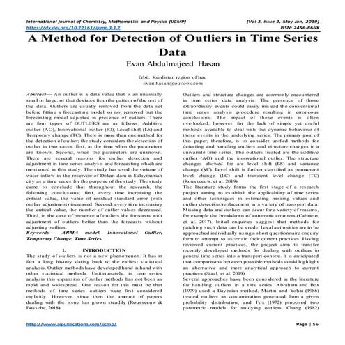 A Method for Detection of Outliers in Time Series Data | PDF