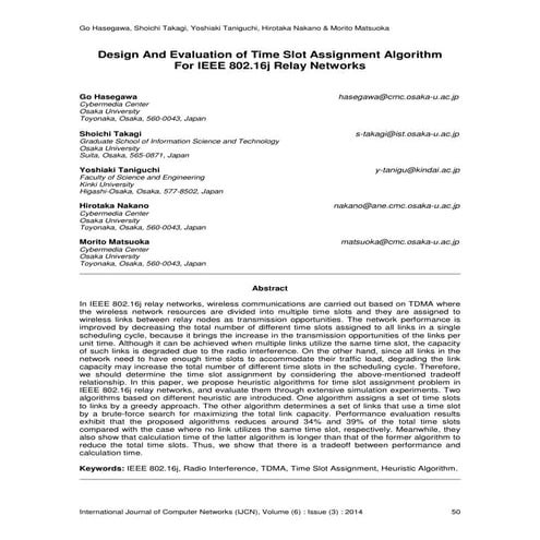 Design And Evaluation Of Time Slot Assignment Algorithm For Ieee 802 16j Relay Networks Pdf