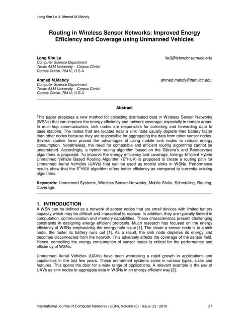 Routing In Wireless Sensor Networks Improved Energy Efficiency And Coverage Using Unmanned