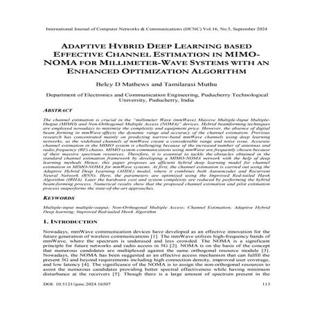 Adaptive Hybrid Deep Learning Based Effective Channel Estimation in MIMO-Noma for Millimeter ...