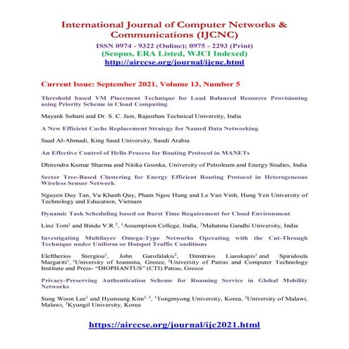 Current Issue - September 2021, Volume 13, Number 5 - International ...