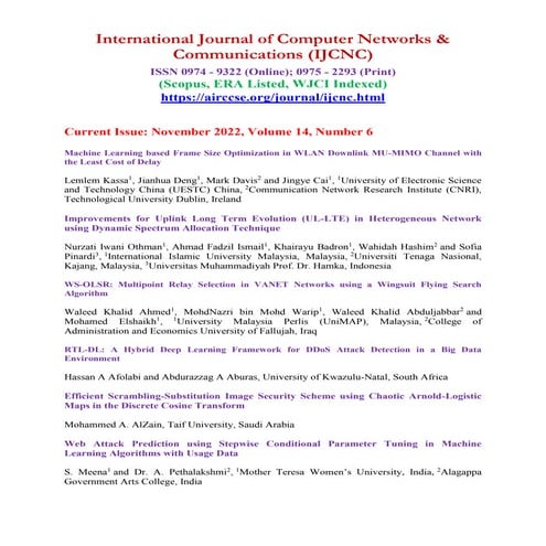Current Issue - November 2022, Volume 14, Number 6 - The International ...