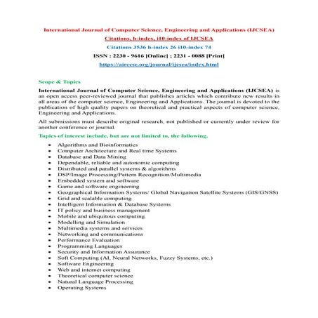 CFP - International Journal of Computer Science, Engineering and ...