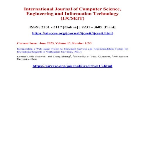 International Journal of Computer Science, Engineering and Information ...