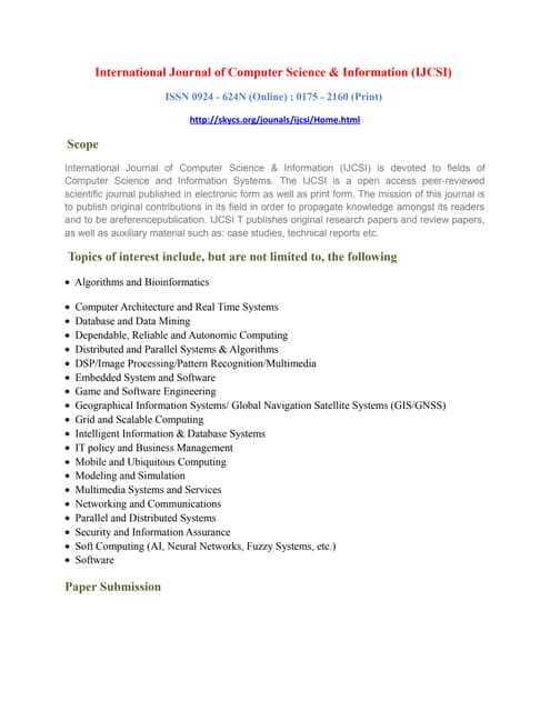 International Journal of Distributed and Parallel systems (IJDPS) | PDF