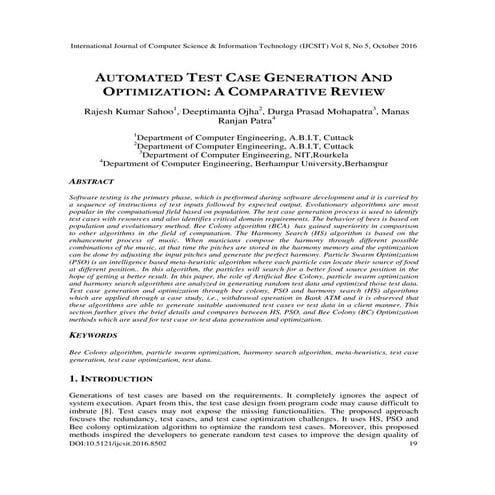 Automated Test Case Generation And Optimization A Comparative Review Pdf
