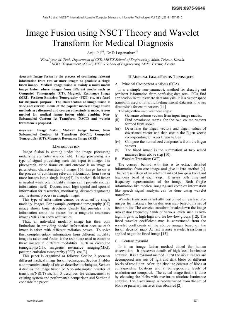 Medical Image Fusion Based On Nsct And Wavelet Transform 
