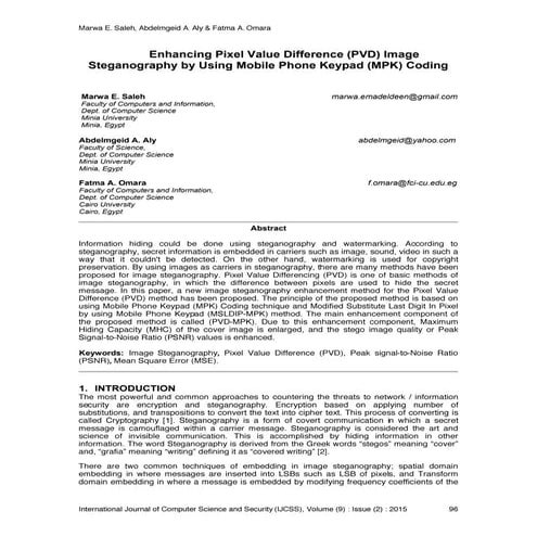 Enhancing Pixel Value Difference Pvd Image Steganography By Using Mobile Phone Keypad Mpk 0014