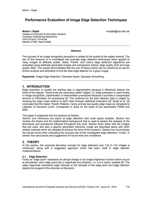 Performance Evaluation Of Image Edge Detection Techniques Pdf Web