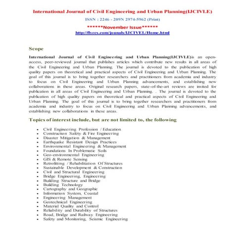 International Journal of Civil Engineering and Urban Planning(IJCIVLE) | DOCX | Civil ...