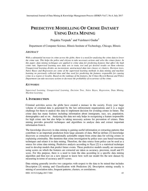 Hotspot Crime Detection Using Machine Learning Ppt