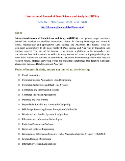 International Journal of Distributed and Parallel systems (IJDPS) | PDF