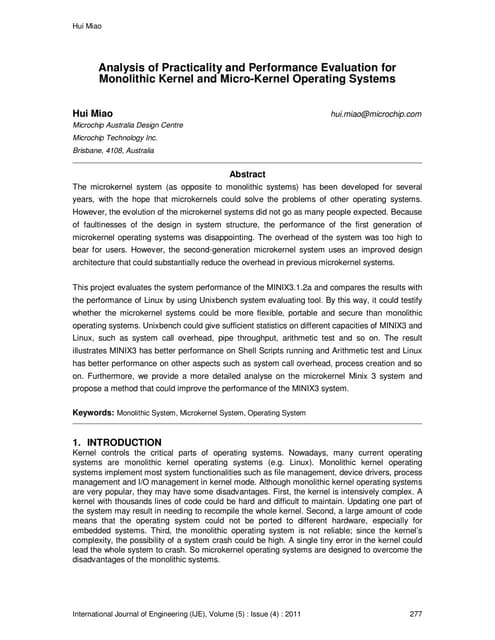 Microkernel in Operating System | Operating System | PPT