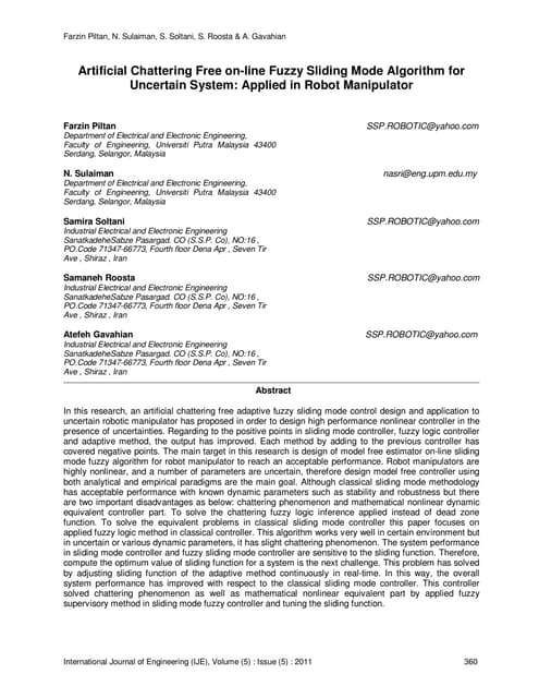 Design Of Model Free Adaptive Fuzzy Computed Torque Controller For A Nonlinear Second Order 5406