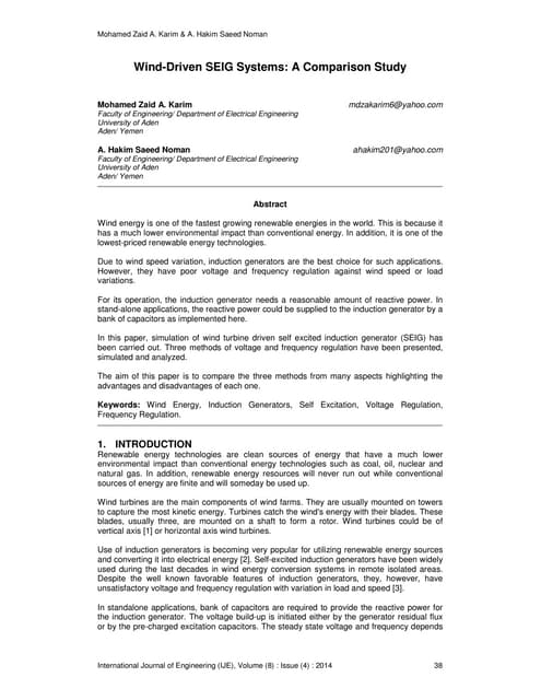 Design Calculation Of Three Phase Self Excited Induction Generator Driven By Wind Turbine Pdf