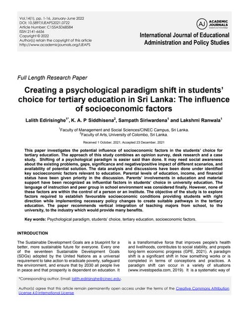 Factors affecting students’ career choices in Morocco | PDF