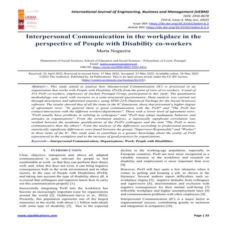 Interpersonal Communication in the workplace in the perspective of ...