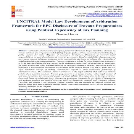 UNCITRAL Model Law Development of Arbitration Framework for EPC ...