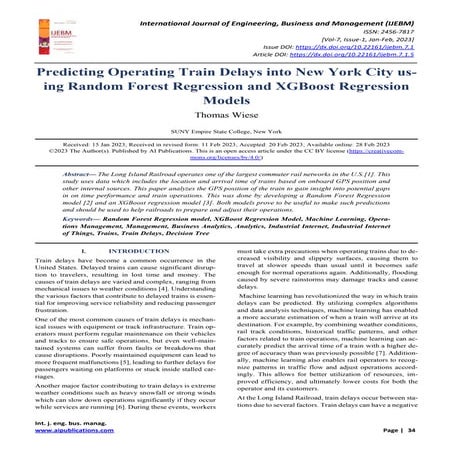 Predicting Operating Train Delays into New York City using Random ...