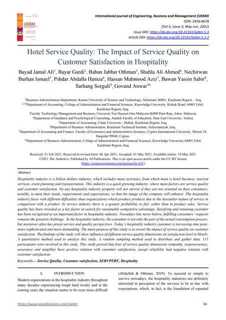 The role of tangibility in service quality | PDF