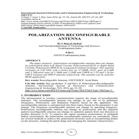 Polarization Reconfigurable Antenna Pdf