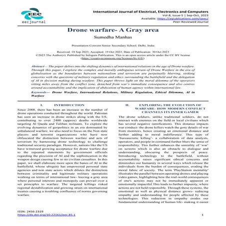 Drone warfare- A Gray area | PDF