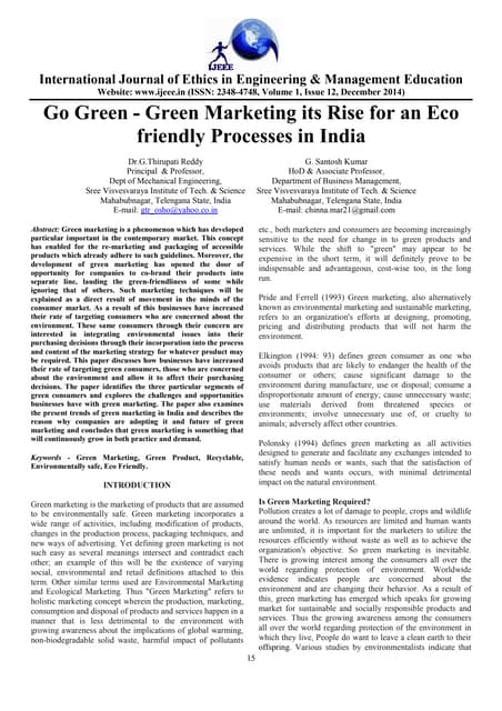 Project report on green marketing | DOCX