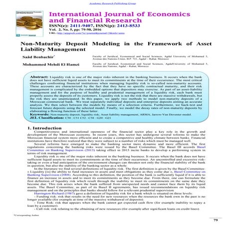 Non-Maturity Deposit Modeling in the Framework of Asset Liability ...
