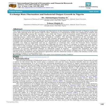 Exchange Rate Fluctuation and Industrial Output Growth in Nigeria | PDF