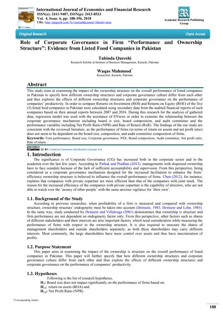 Impact of Corporate Governance on Organizational Performance | PDF