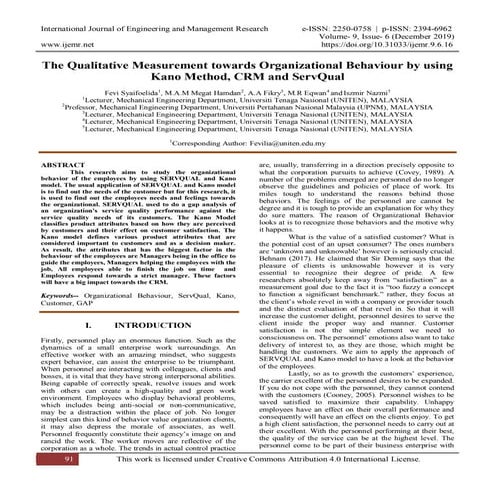 The Qualitative Measurement towards Organizational Behaviour by using ...