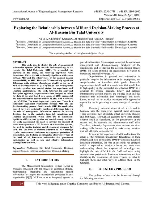 Conceptual Model of Information Technology and Its Impact on Financial University Performance in ...