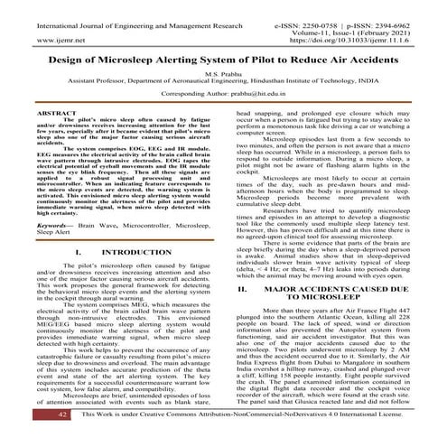 Design of Microsleep Alerting System of Pilot to Reduce Air Accidents | PDF