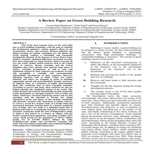 A Review Paper on Green Building Research | PDF