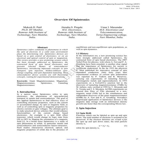 Overview Of Spintronics | PDF