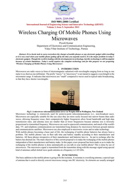 Wireless charge share between two mobiles | PDF